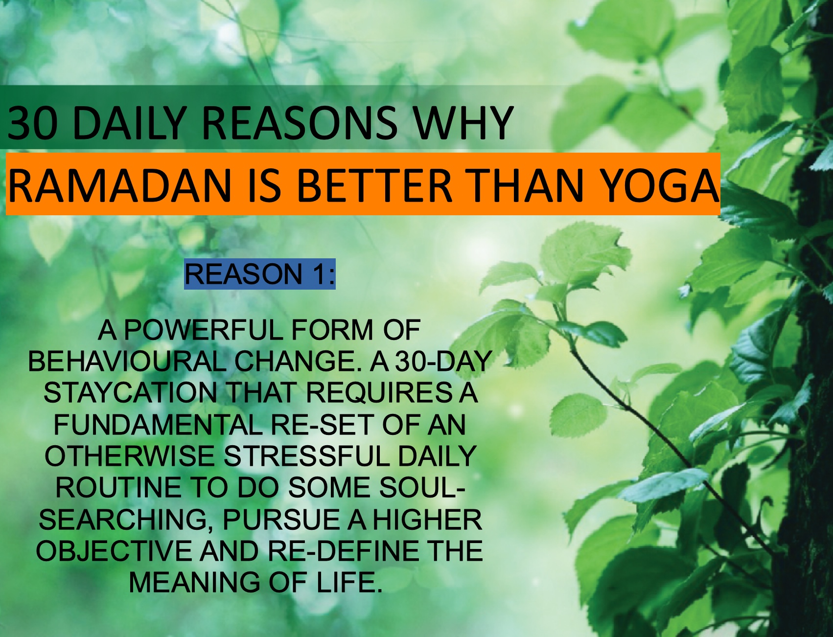 » Health and Wellness: 30 Daily Reasons why Ramadan is Better than Yoga